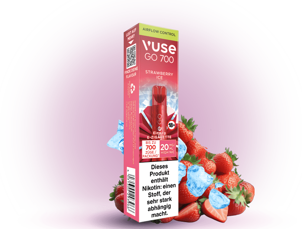Vuse Strawberry Ice Einweg-E-Zigarette – Erdbeere mit Eis-Effekt | Vape4ME